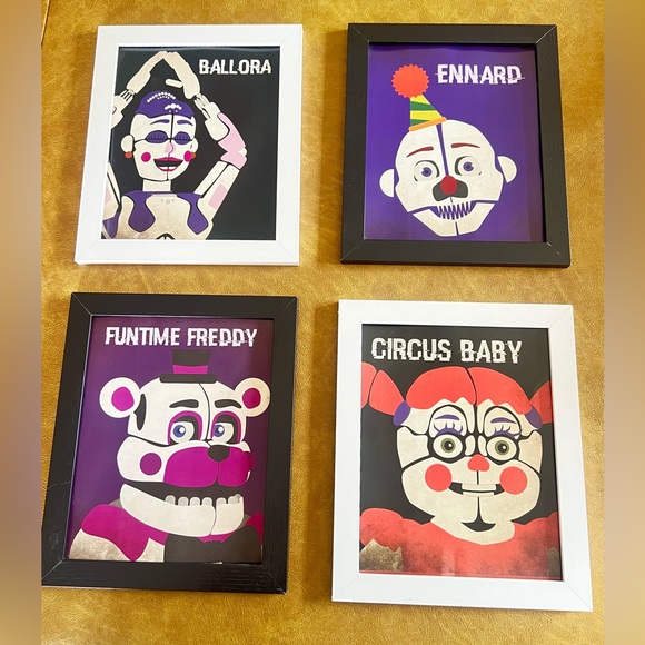 Wall Decor | 4 Five Nights At Freddys Wall Picture Frames | Poshmark